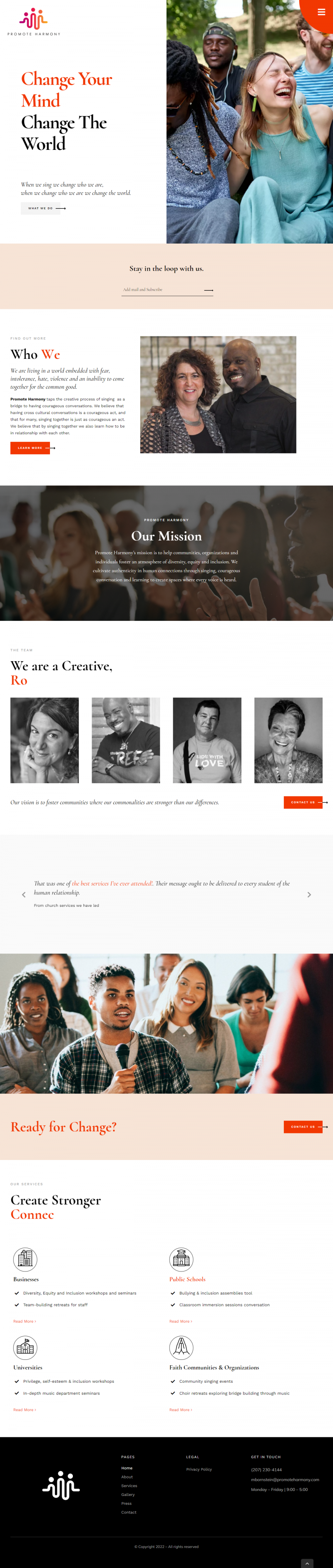 Promote Harmony Website Design