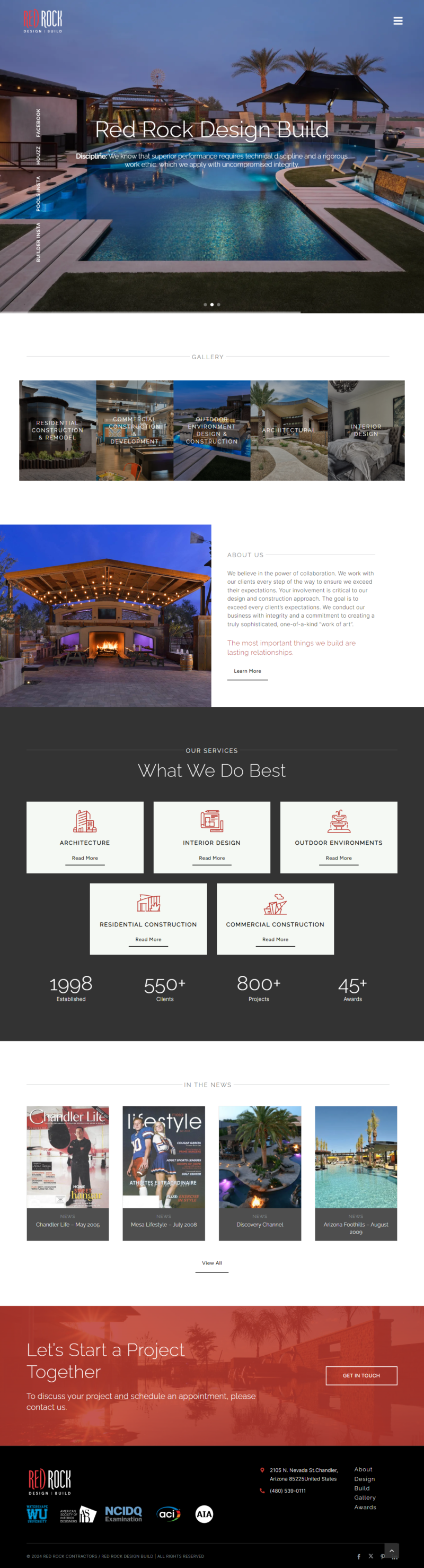 Website Design and Development for Red Rock Home Builders