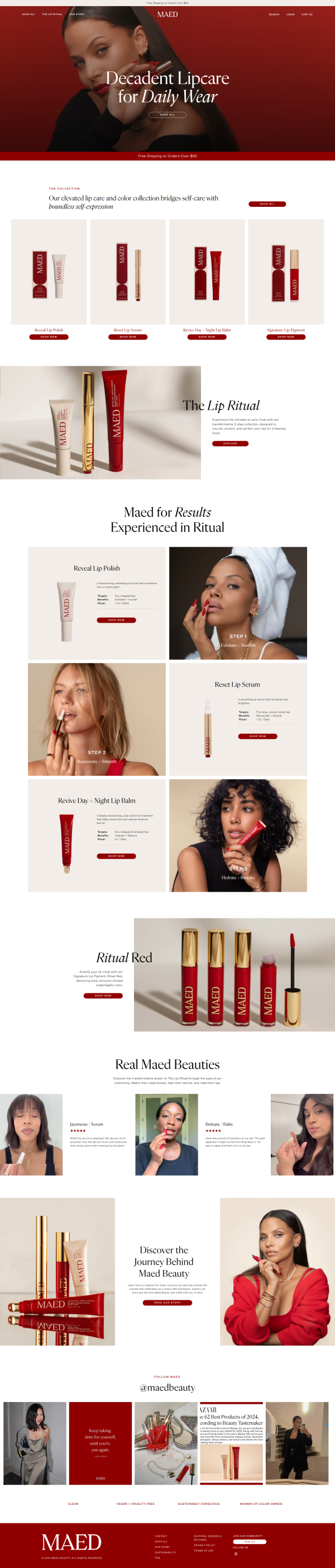 MAED Beauty Website Design